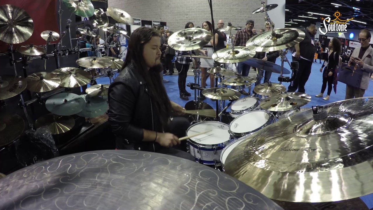 Soultone Cymbals NAMM 2017 Fred Aching Rios Drum Solo - YouTube