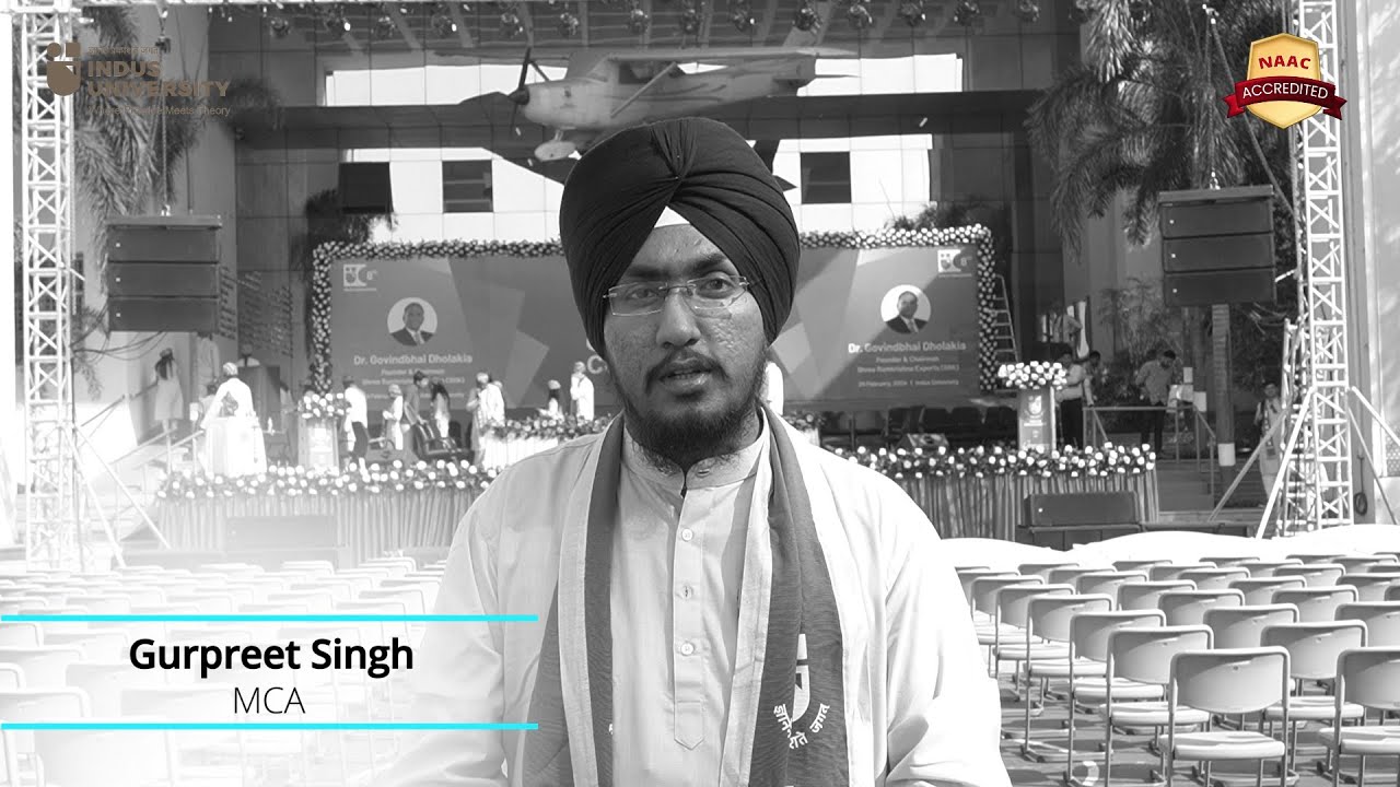 Gurpreet Singh, an MCA student at Indus University - YouTube