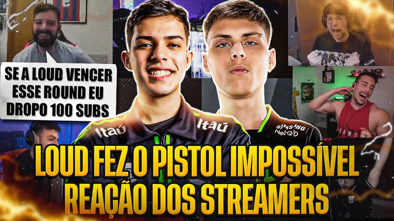 REAÇÃO DOS STREAMERS A LOUD GANHANDO UM PISTOL IMPOSSÍVEL CONTRA A ...