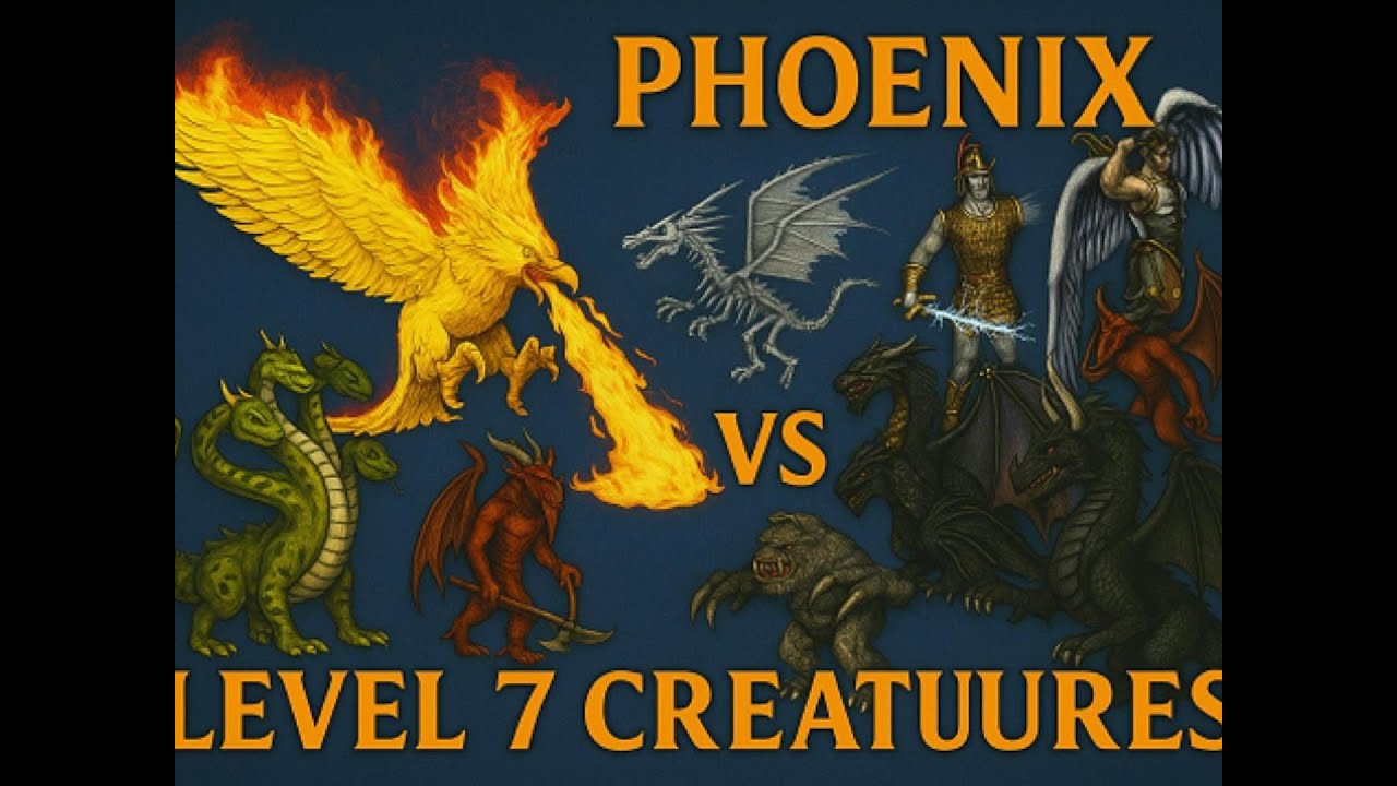 HEROES III - Phoenix vs all Level 7 creatures | 9999 units - YouTube