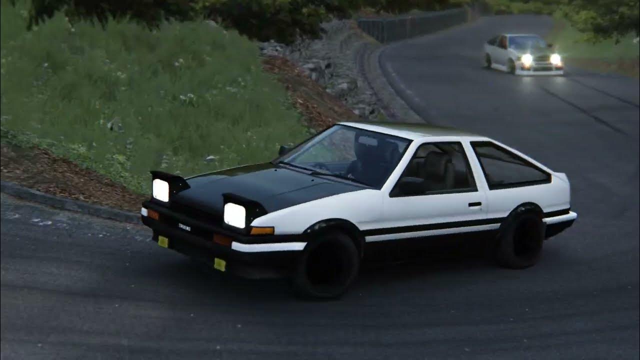 Assetto Corsa AE86 TRUENO vs LEVIN Gunsai Touge - YouTube