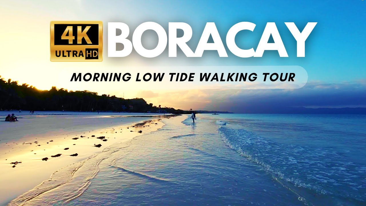 Good Morning Boracay! Low Tide Morning Stroll 4k - YouTube