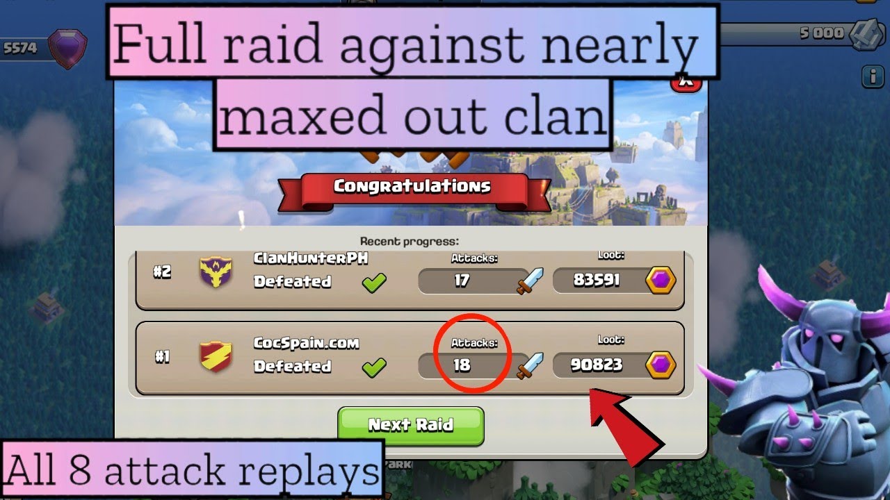2713 upgraded Clan Capital in 18 ATTACKS🌠High level districts in 2 HITS ...