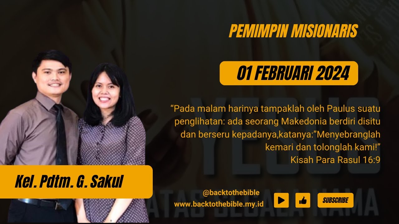 PEMIMPIN MISIONARIS || RENUNGAN PAGI ADVENT 01 FEBRUARI 2024 # ...