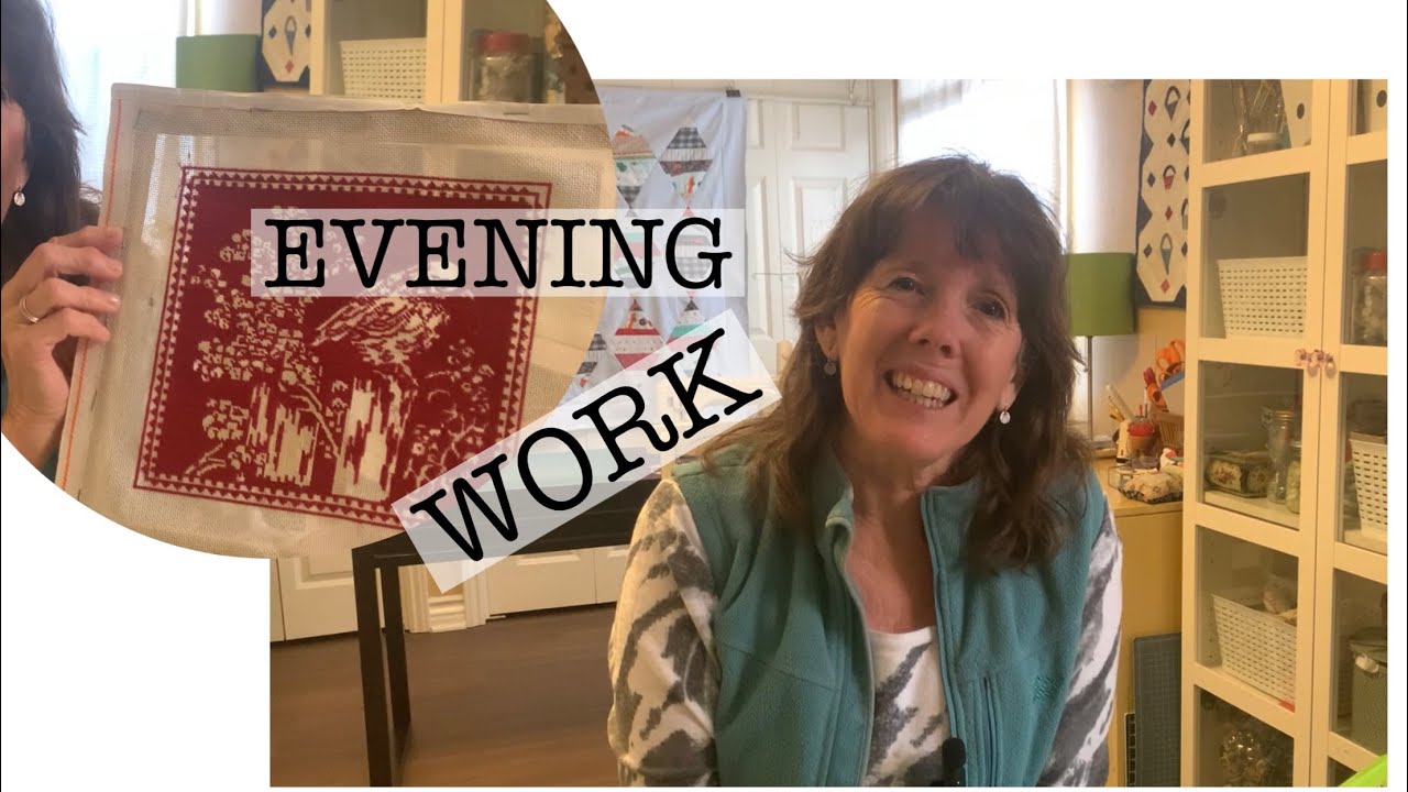 Quiet evening work | hand sewing | peaceful work | needlepoint | candle ...