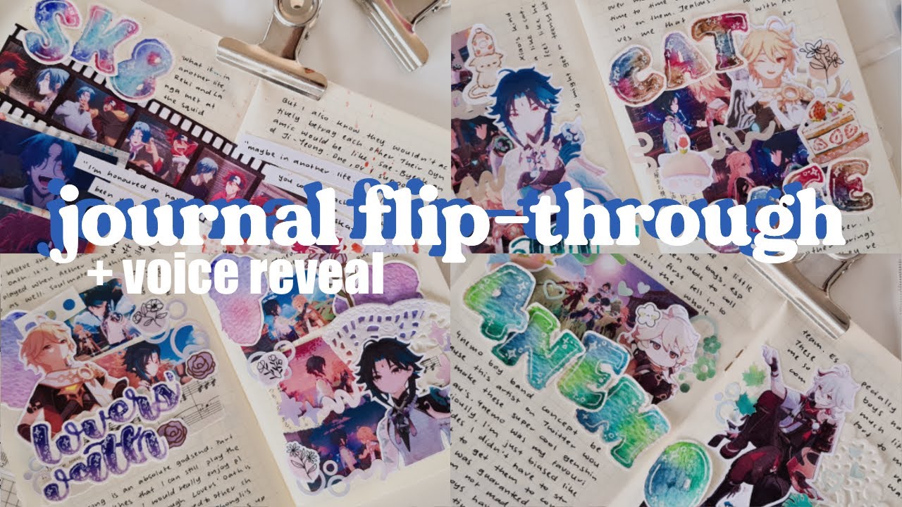 journal flip through | voice reveal | anime | genshin impact - YouTube
