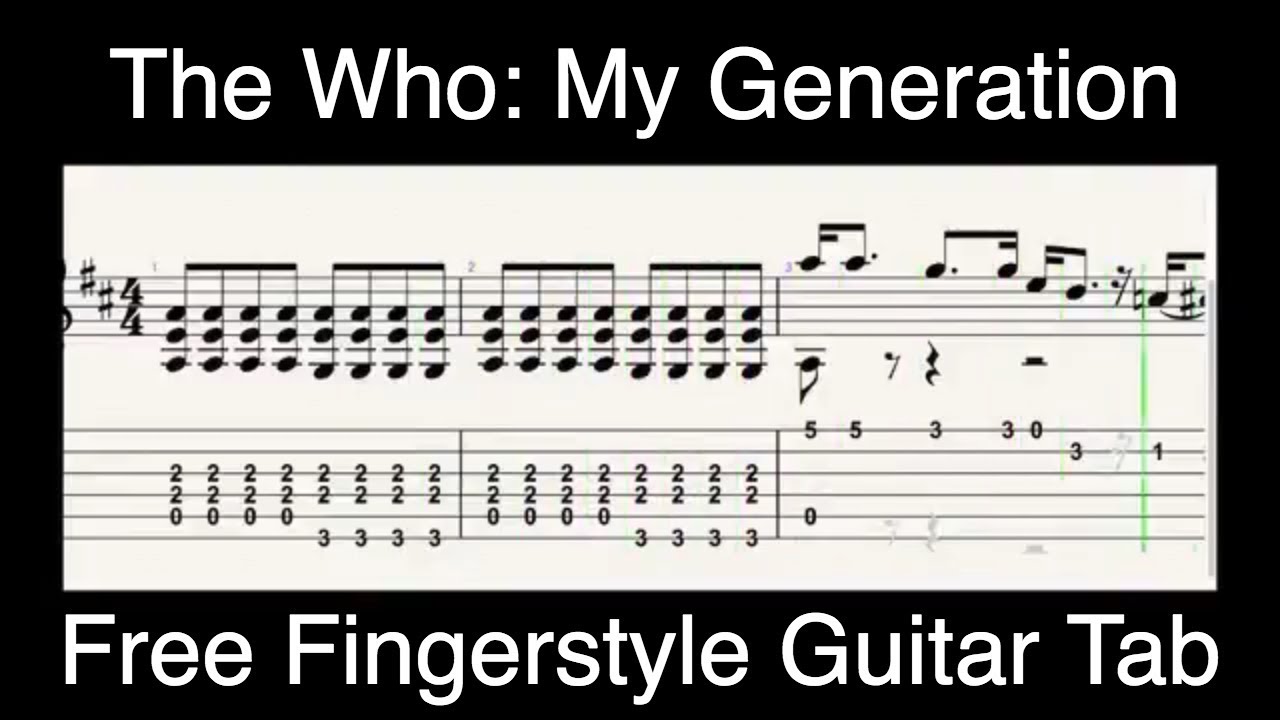 (Free Tab) The Who- My Generation (Acoustic Fingerstyle Guitar ...