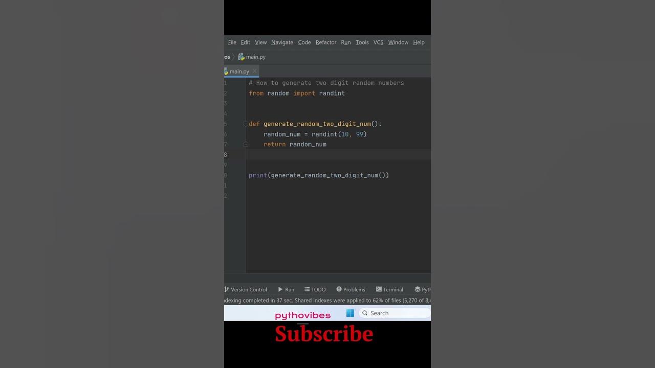 Generate Two Digit Random Numbers Python Pythonvibes Pythonvibes Shorts Pythonvibes 8408