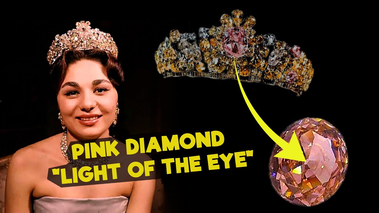 👑 IRANIAN ROYAL TIARA "NOOR UL AIN" & HUGE PINK DIAMOND LIGHT ...