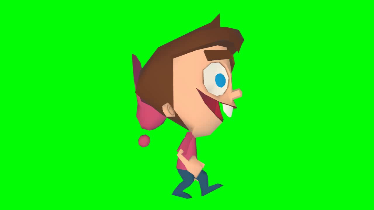 Timmy Turner walk animated left chroma - YouTube