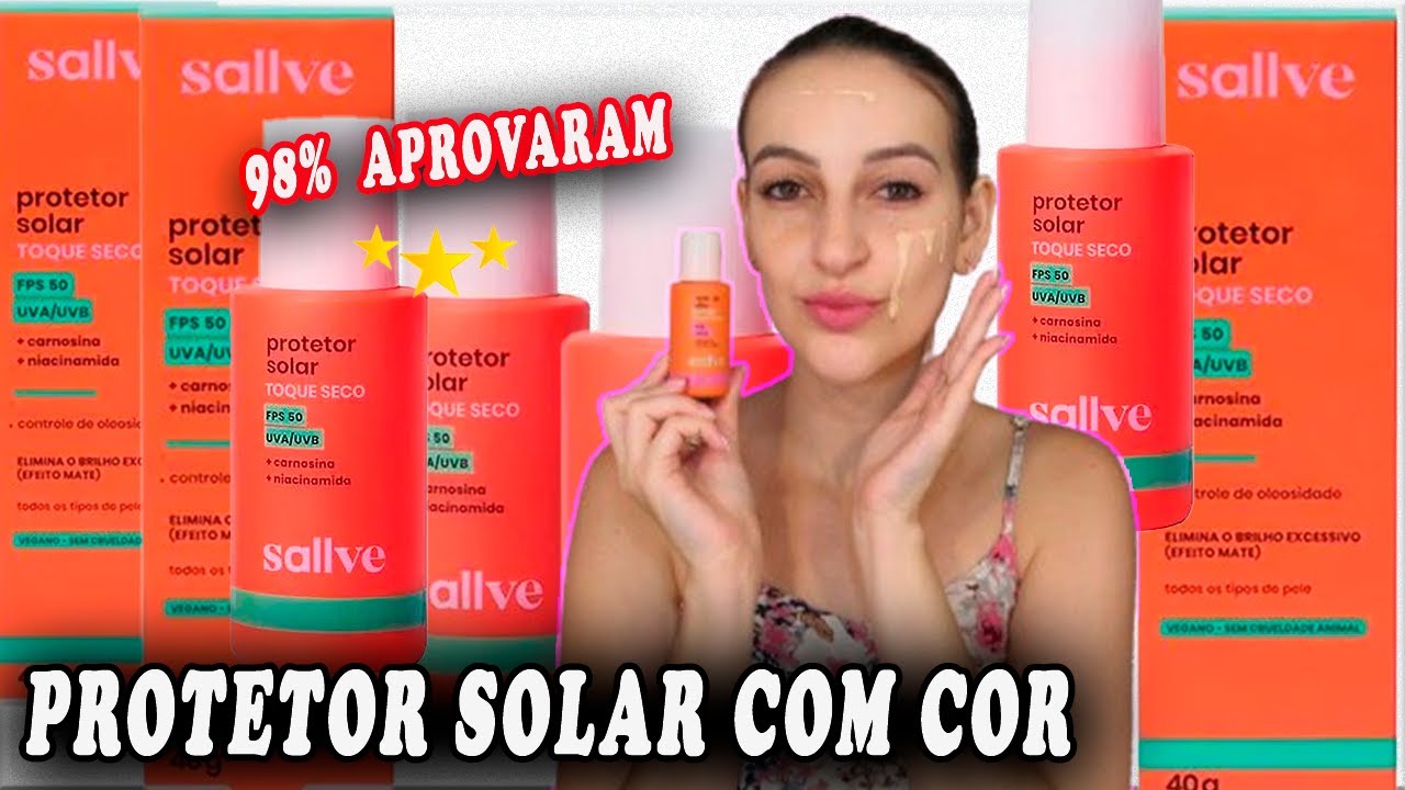 Protetor Solar com cor Toque Seco FPS 60 | SALLVE | RESENHA - YouTube