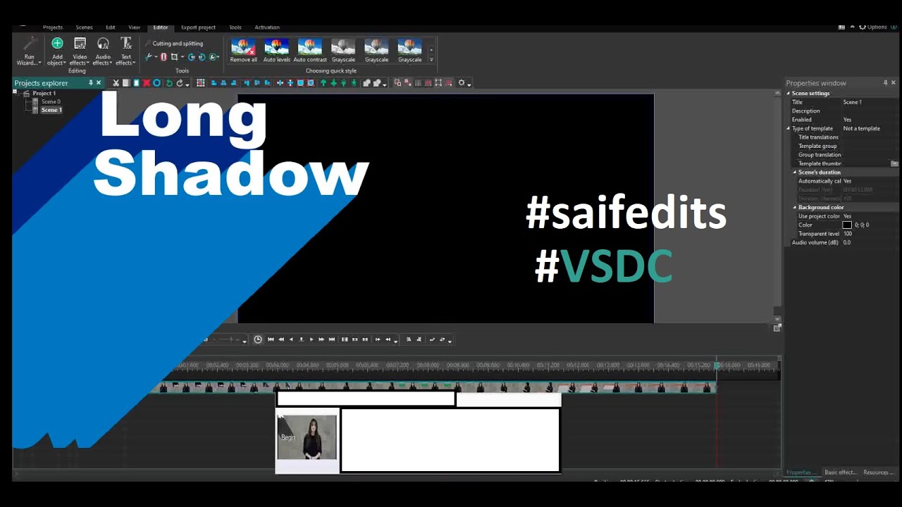 How to create long shadow effect 2D & 3D with animation | VSDC ...