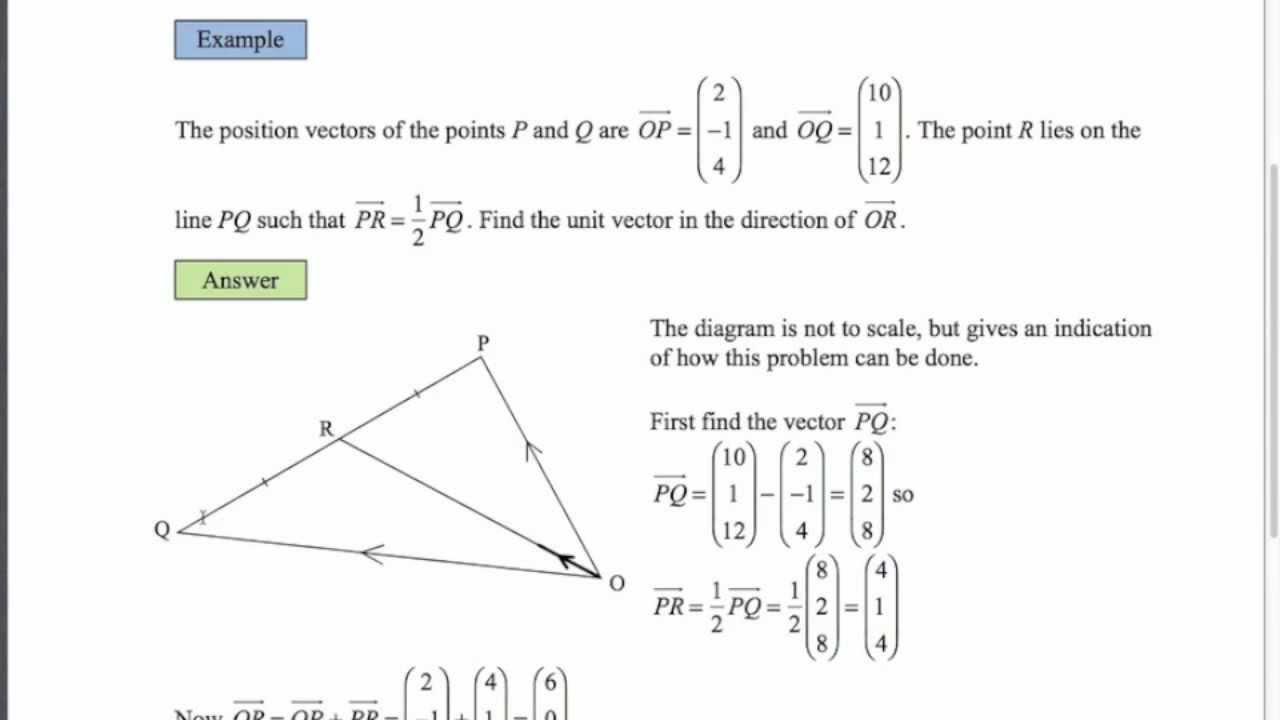 AS Mathematics for CIE - Vectors 3 - Magnitude - YouTube