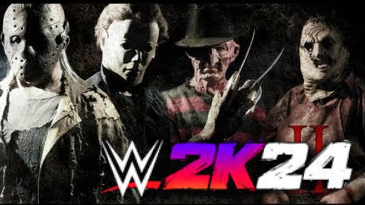 Wwe 2k24 FREDDY VS JASON VS LEATHERFACE VS PENY WISE VS MICHAEL VS ...