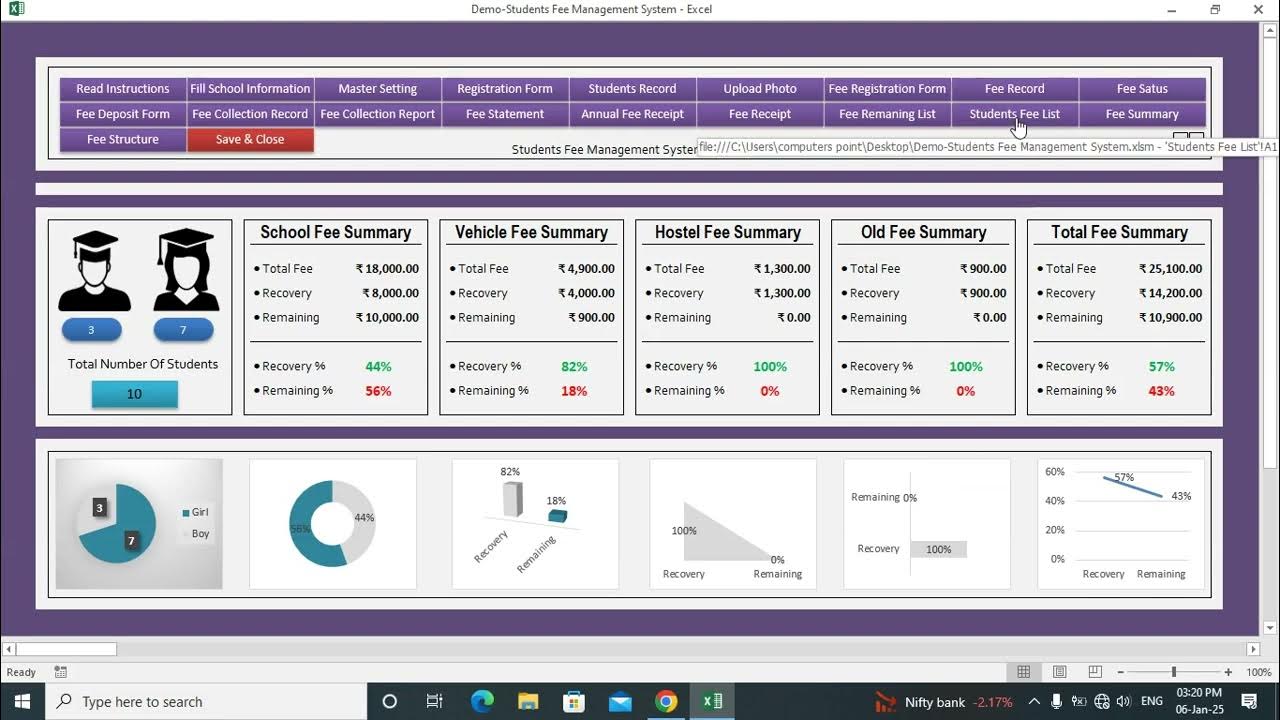 Students Fee Management System For Excel Part 7 Fee Remaining List Fee students-fee-management-system-for-excel-part-7-fee-remaining-list-fee