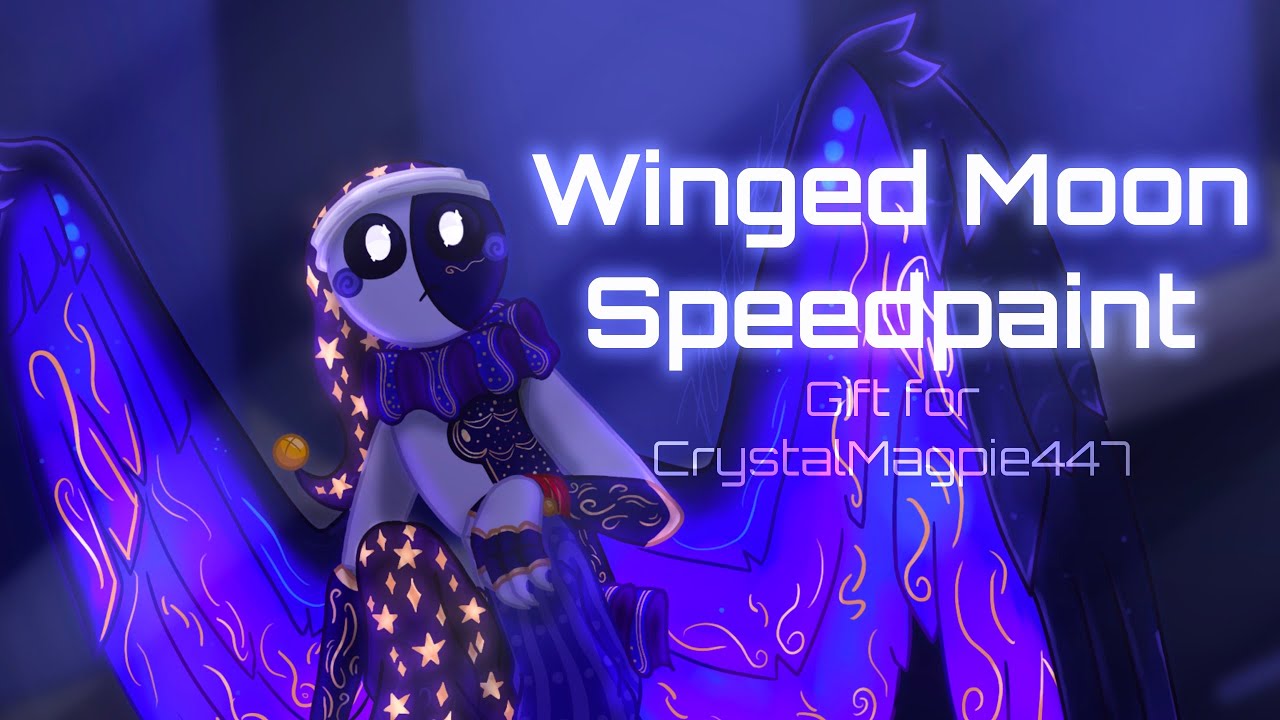 Winged Moon AU Speedpaint | Gift For @Crystalmagpie447 - YouTube