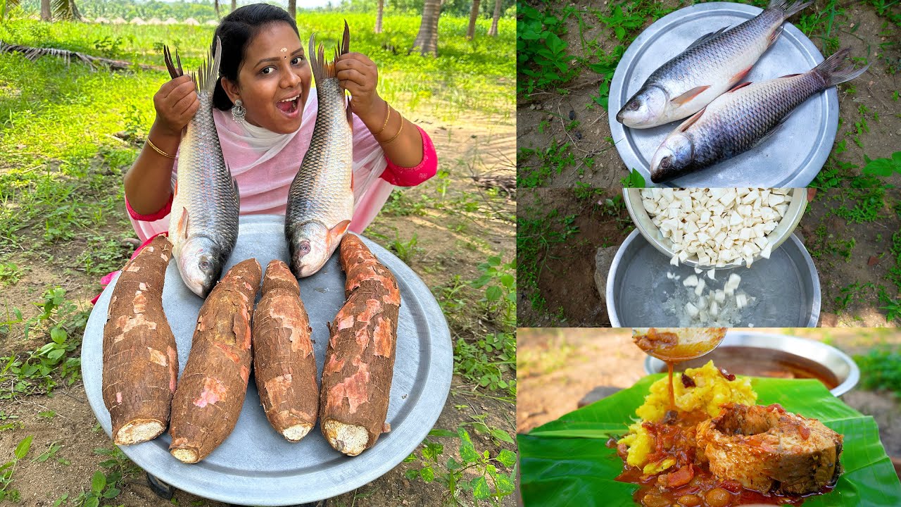 Fish Kappa Curry | கேரளா மீன் கப்ப கறி செய்முறை | Banana Leaf Cooking ...