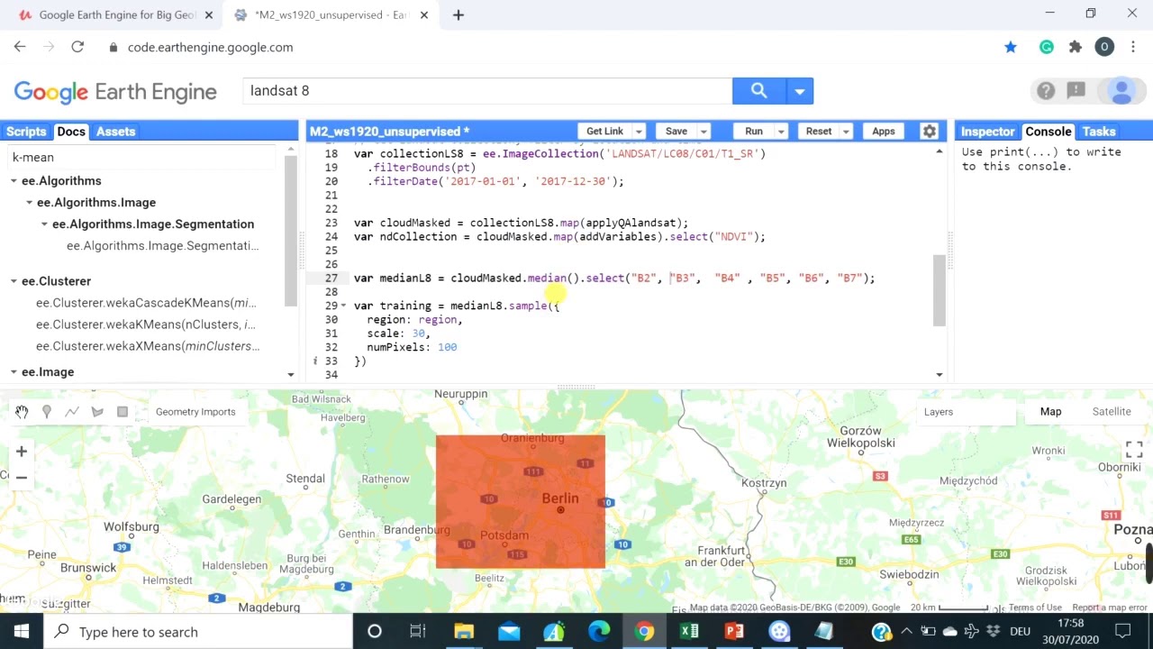 Unsupervised image classification in Google Earth Engine - YouTube