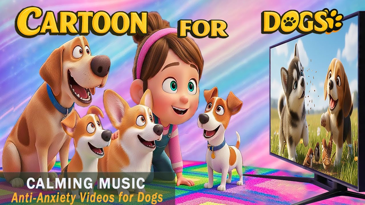 Dog Cartoons for Dogs to Watch: Calm & Fun Videos for Dogs Home Alone ...