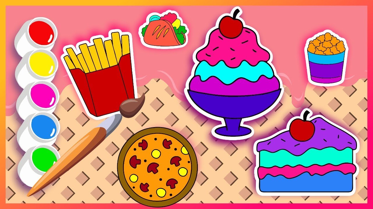 Delicious Food How to Draw and Paint? - Colors and Fun #08 - YouTube