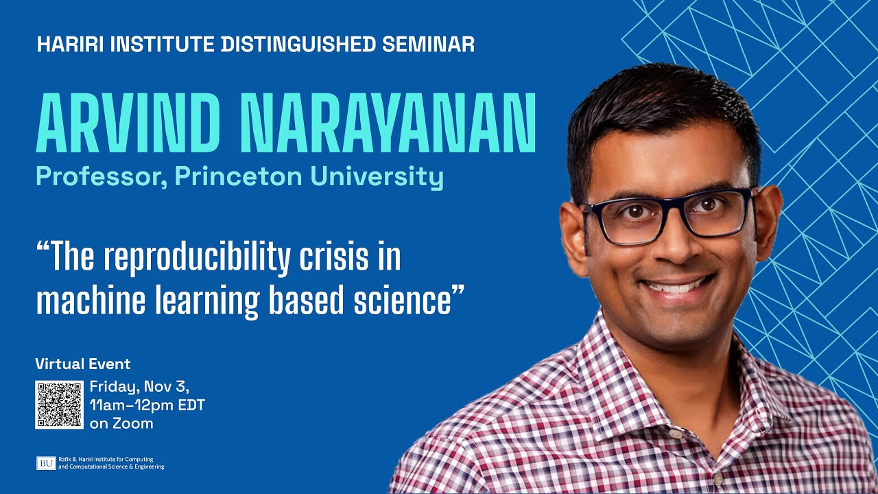 Hariri Institute Distinguished Speaker Series with Arvind Narayanan - YouTube