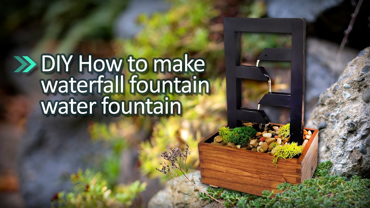 DIY How to make waterfall fountain water fountain - YouTube