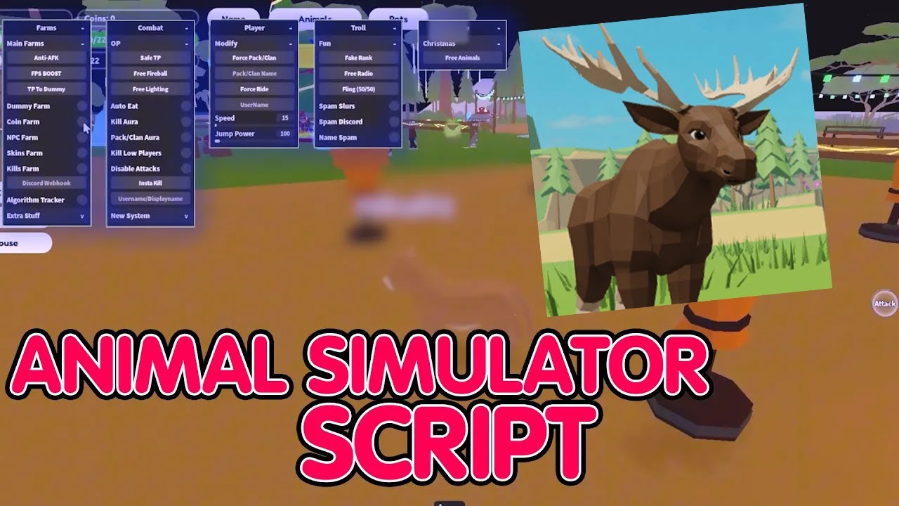 🦌Animal Simulator Script / Hack - (Auto Farm, Free Animals, Kill Aura) - YouTube