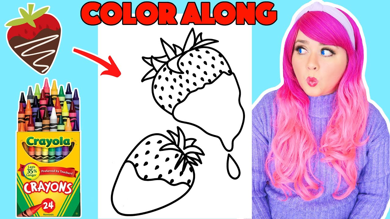 Color Chocolate Strawberries Along With Me | COLOR ALONG WITH KIMMI ...