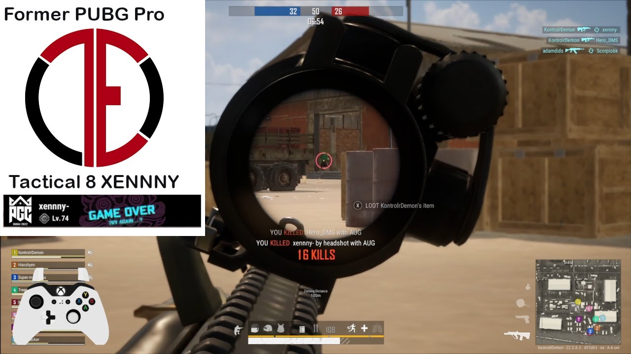 PUBG PC Controller TDM vs Former PUBG Pro Tactical 8 Xennny - YouTube