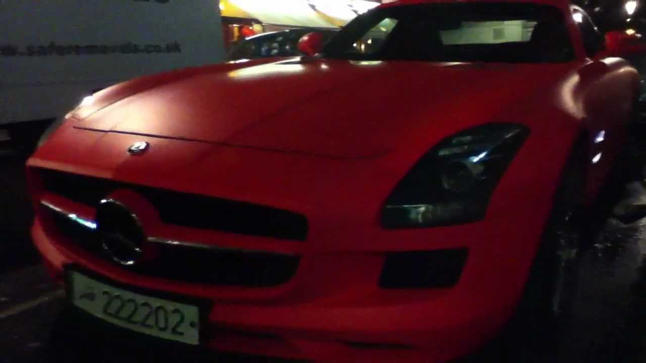 Matte Pink Mercedes Arab SLS AMG in London - YouTube