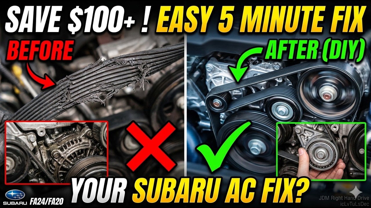 How to Replace Subaru FA24 / FA20 Serpentine Belt WRX, BRZ, Crosstrek ...