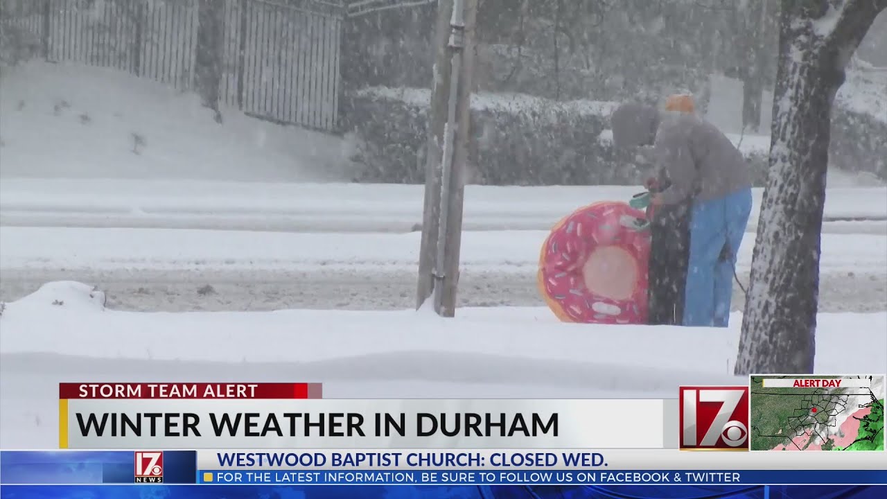 Winter weather in Durham - YouTube