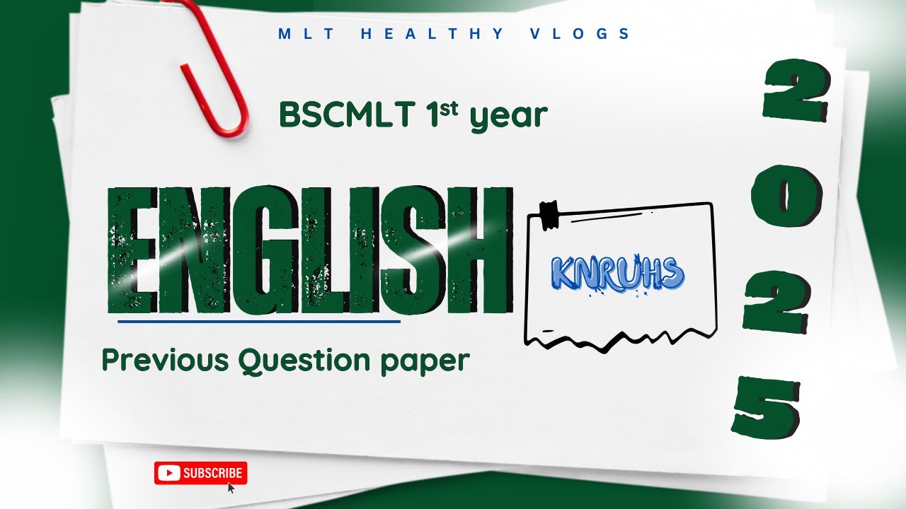 English question paper - Bscmlt 1st year | Mlt Healthy vlogs - YouTube