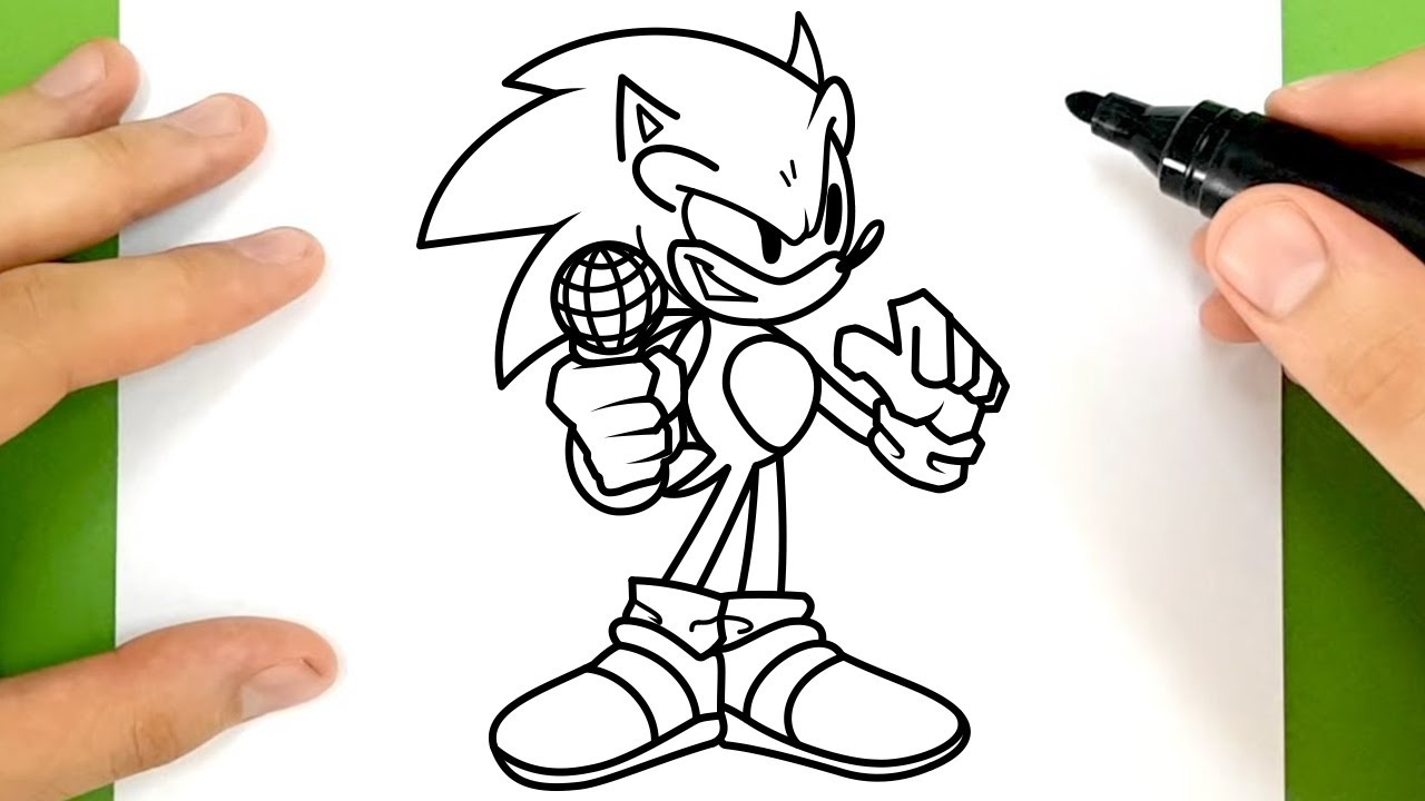COMO DESENHAR O SONIC | Friday Night Funkin (FNF) - passo a passo ...