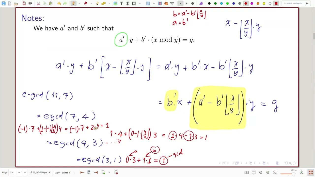 01204211/66 14-1-1 Extended GCD, multiplicative inverse, RSA (สำหรับทบ ...