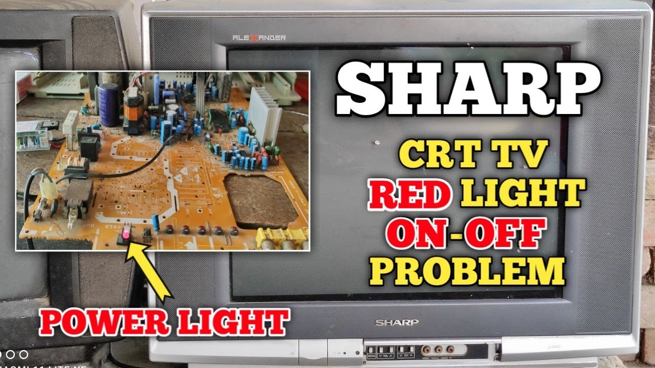 Sharp crt tv red light on off problem / @PREMELECTRONICS - YouTube