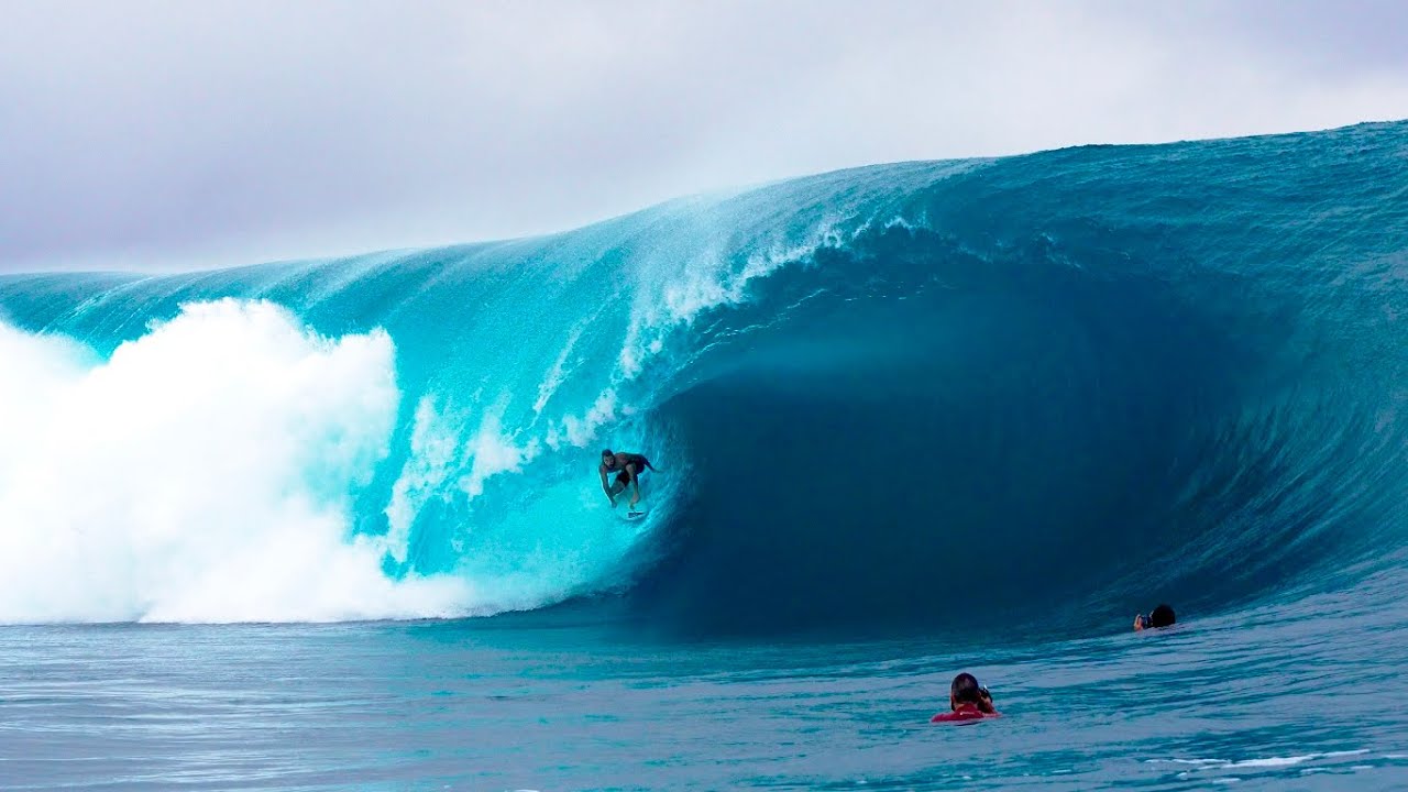 HUGE Teahupoo From the Water: Raw Surfing Footage! - YouTube