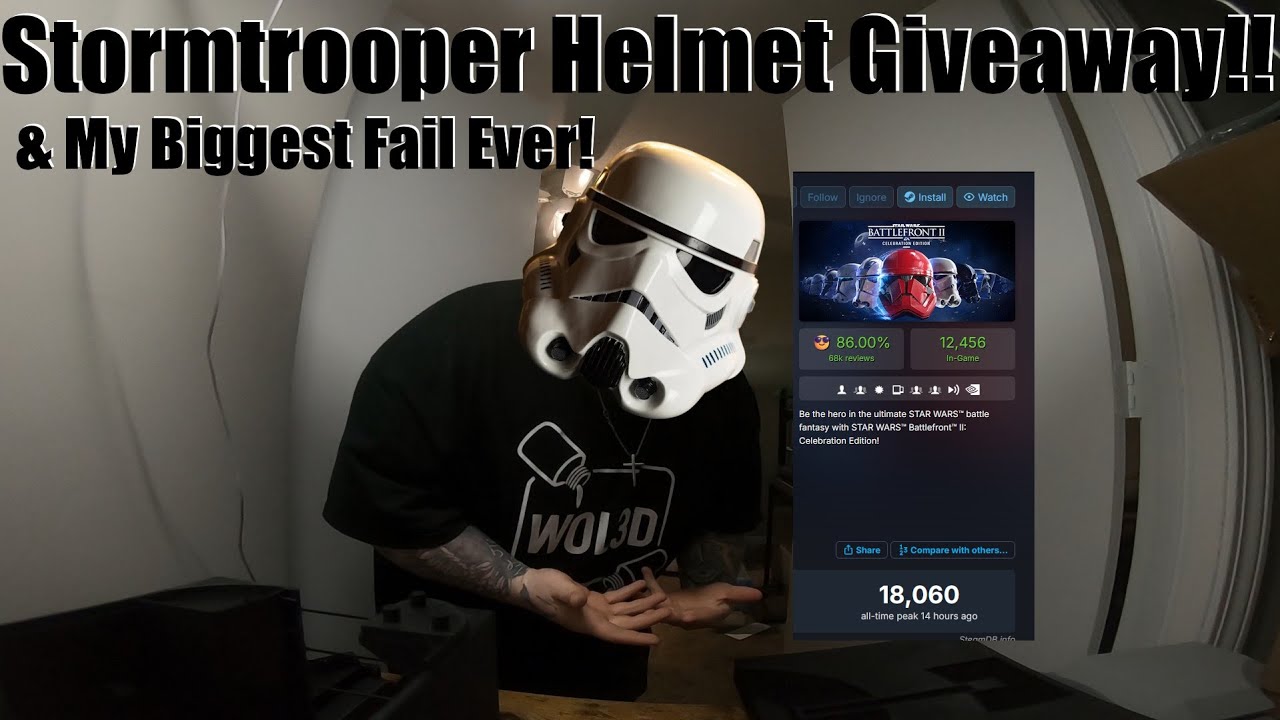 STORMTROOPER HELMET GIVEAWAY!! & My Biggest Fail EVER - YouTube