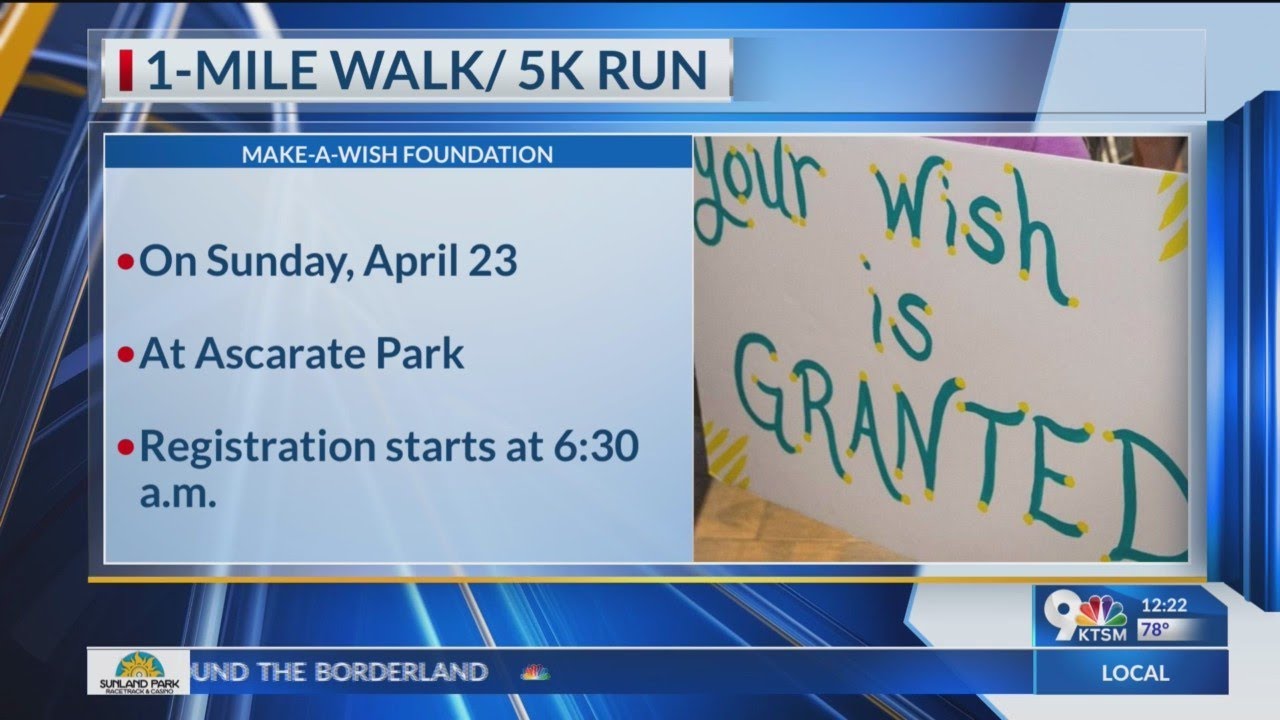 Make-A-Wish foundation hosting a 5K run on Sunday, April 23. - YouTube