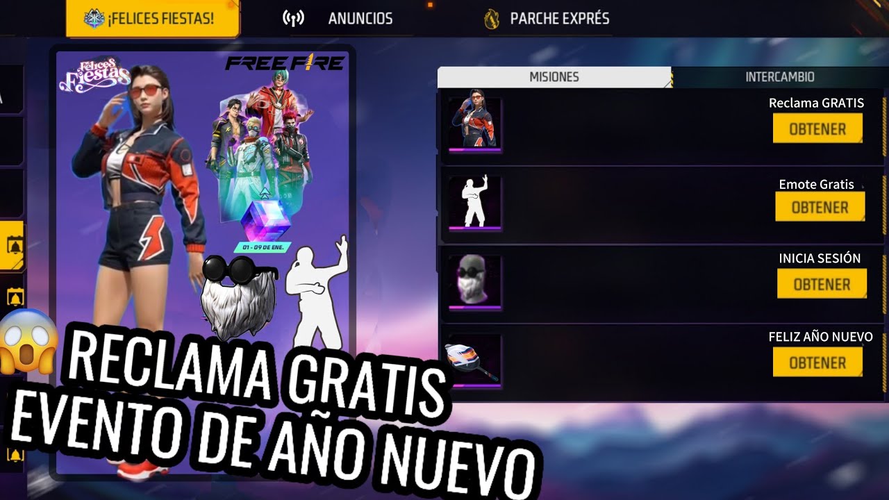 🔥EVENTO DE AÑO NUEVO, EMOTE DE LA RISA, SKINS GRATIS, BARBA DEL VIEJO ...