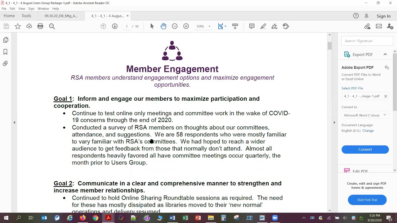Database Maintenance Committee 9/30/2020 - YouTube