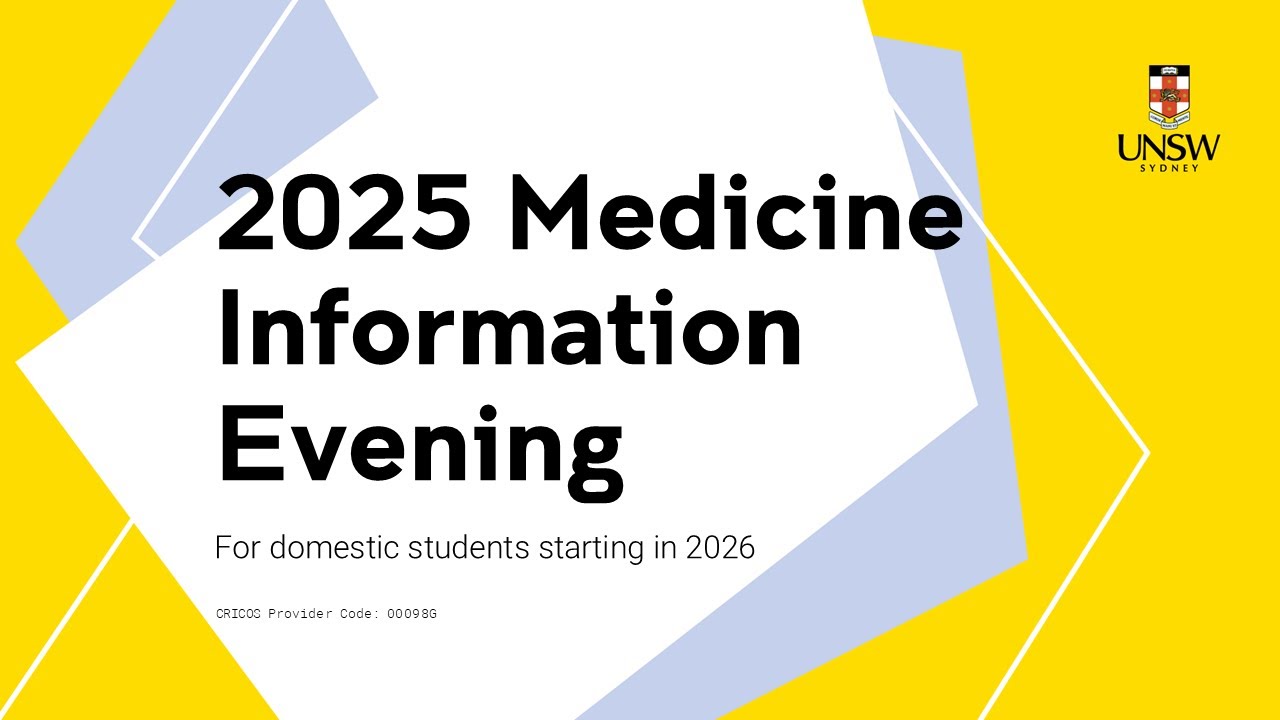 UNSW Medicine Information Evening 2025 - YouTube