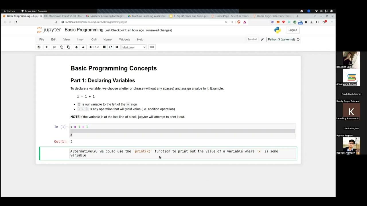 Day1. Part 2. Basic of Python using Jupyter Notebook as Machine ...