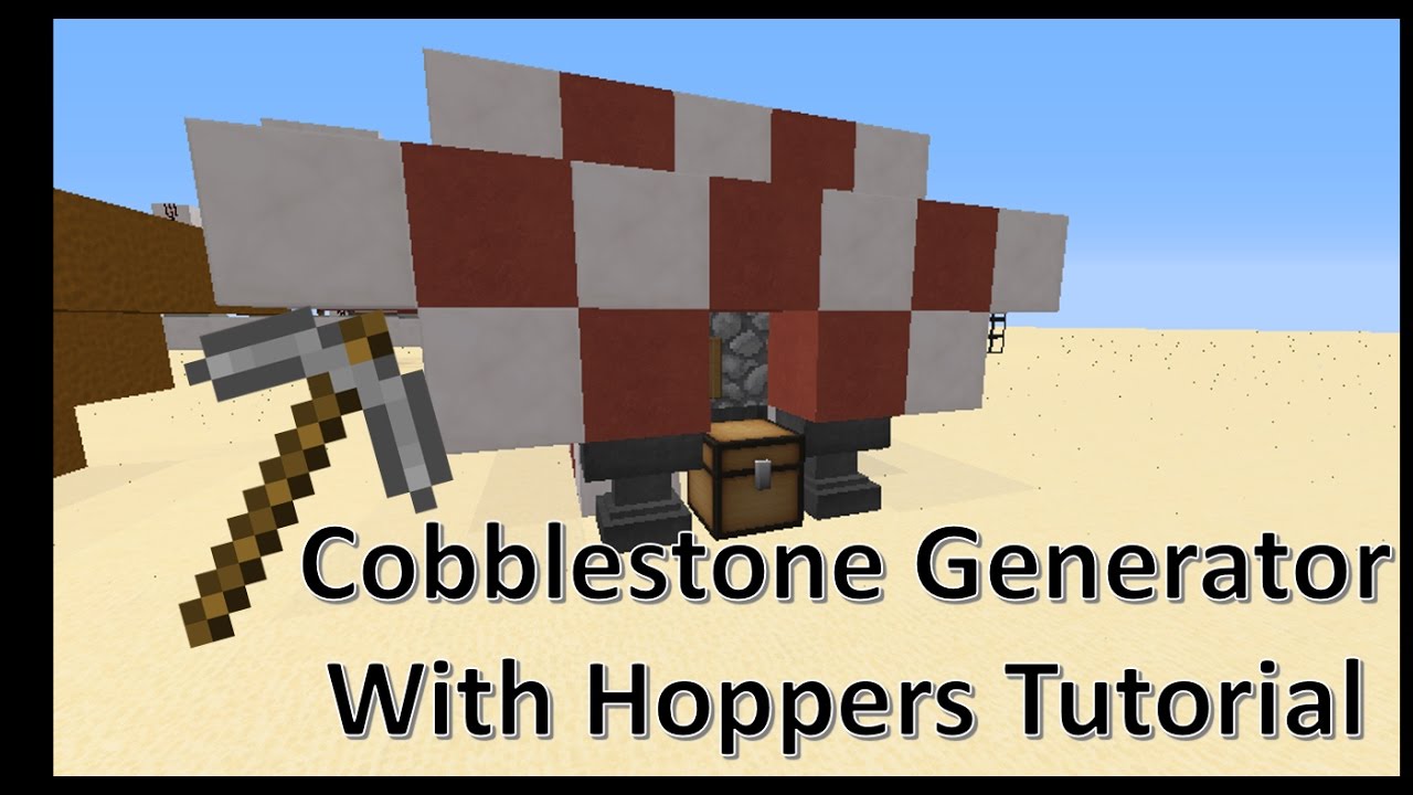 Cobblestone Generator With Hoppers Tutorial - ThatJrDude - YouTube
