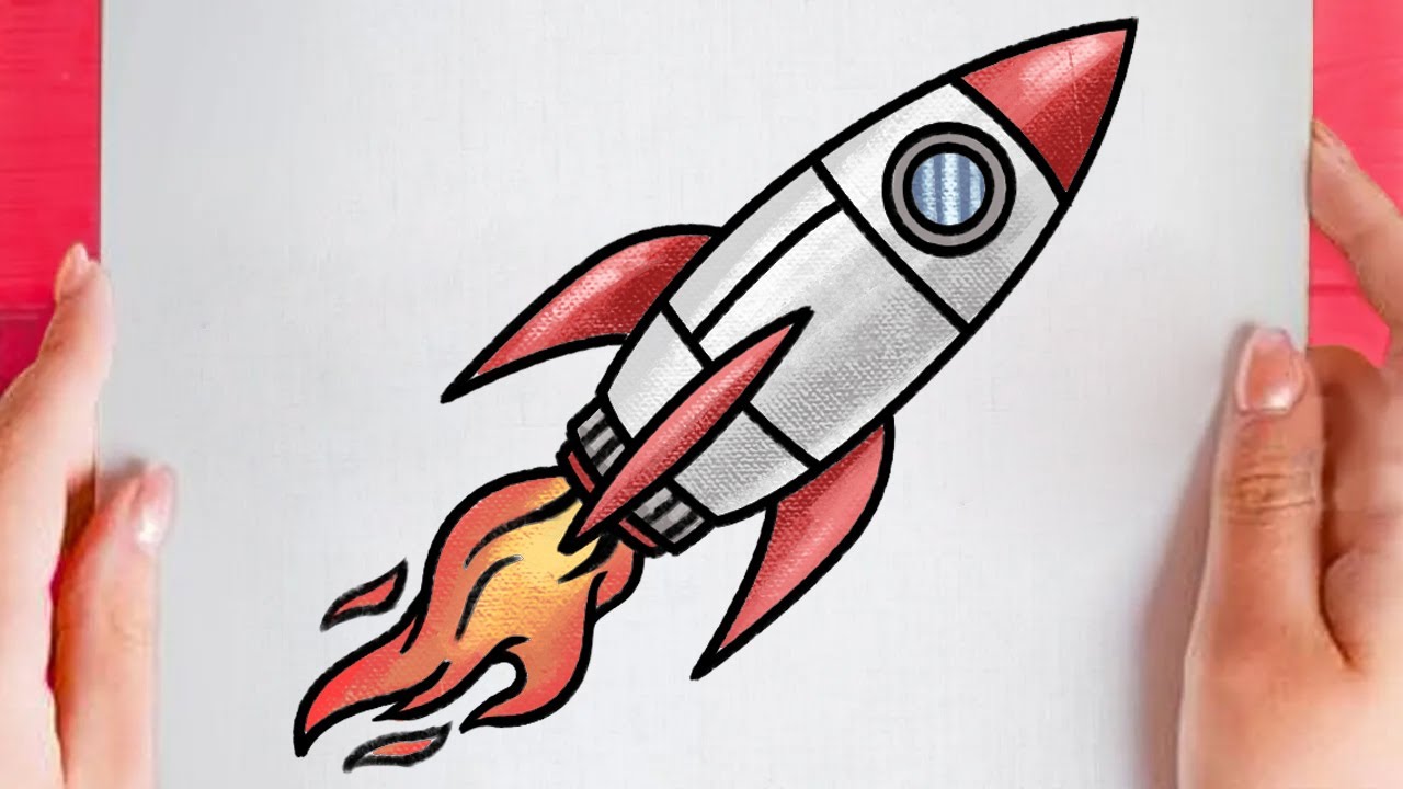 How to draw a Rocket ship step by step easy - YouTube