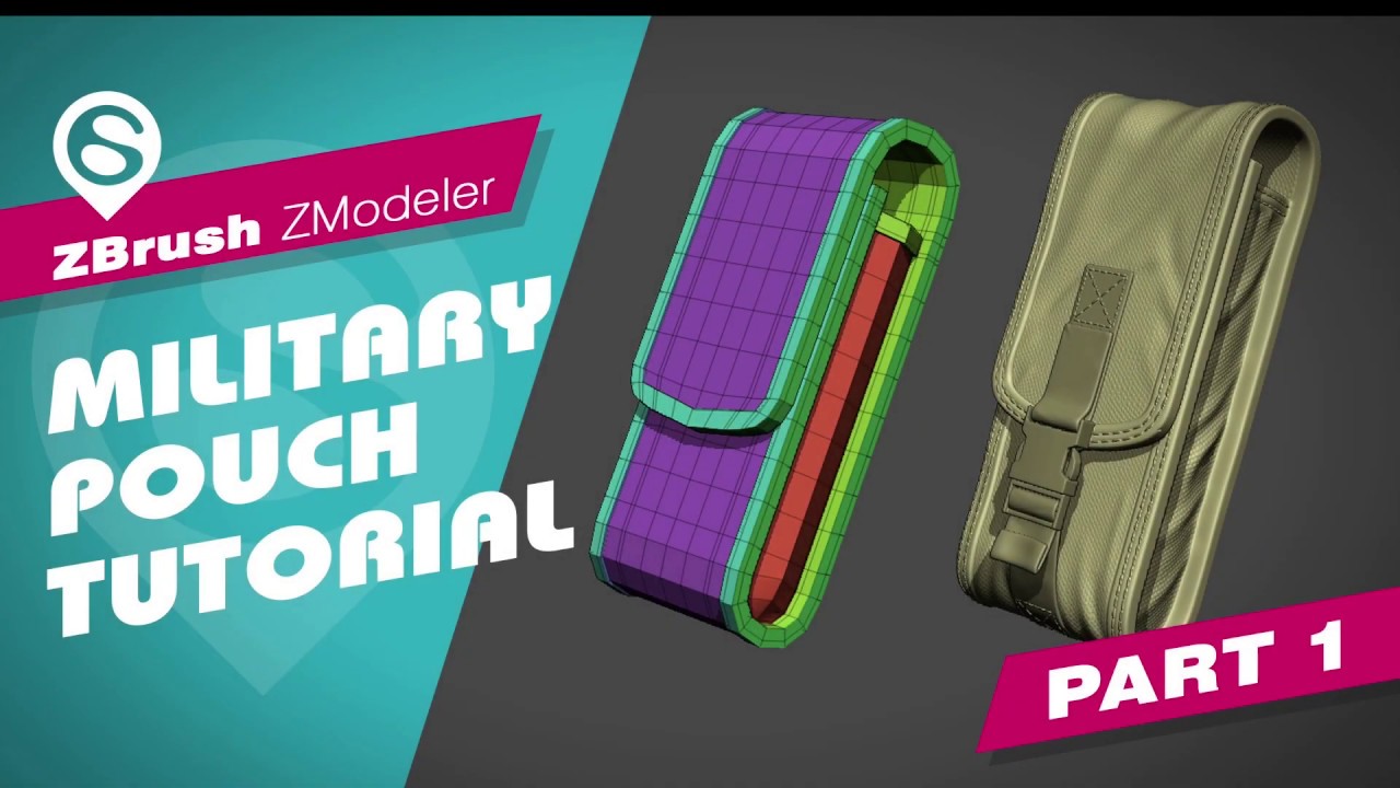 Military Pouch Tutorial Part 1 - ZBrush ZModeler for Beginners - YouTube