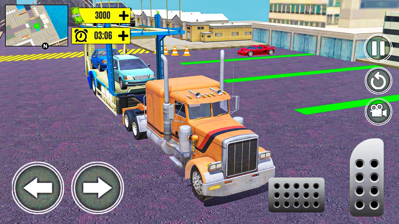 Trailer Truck Car Transporter Simulator - Cargo Transport Multistory ...