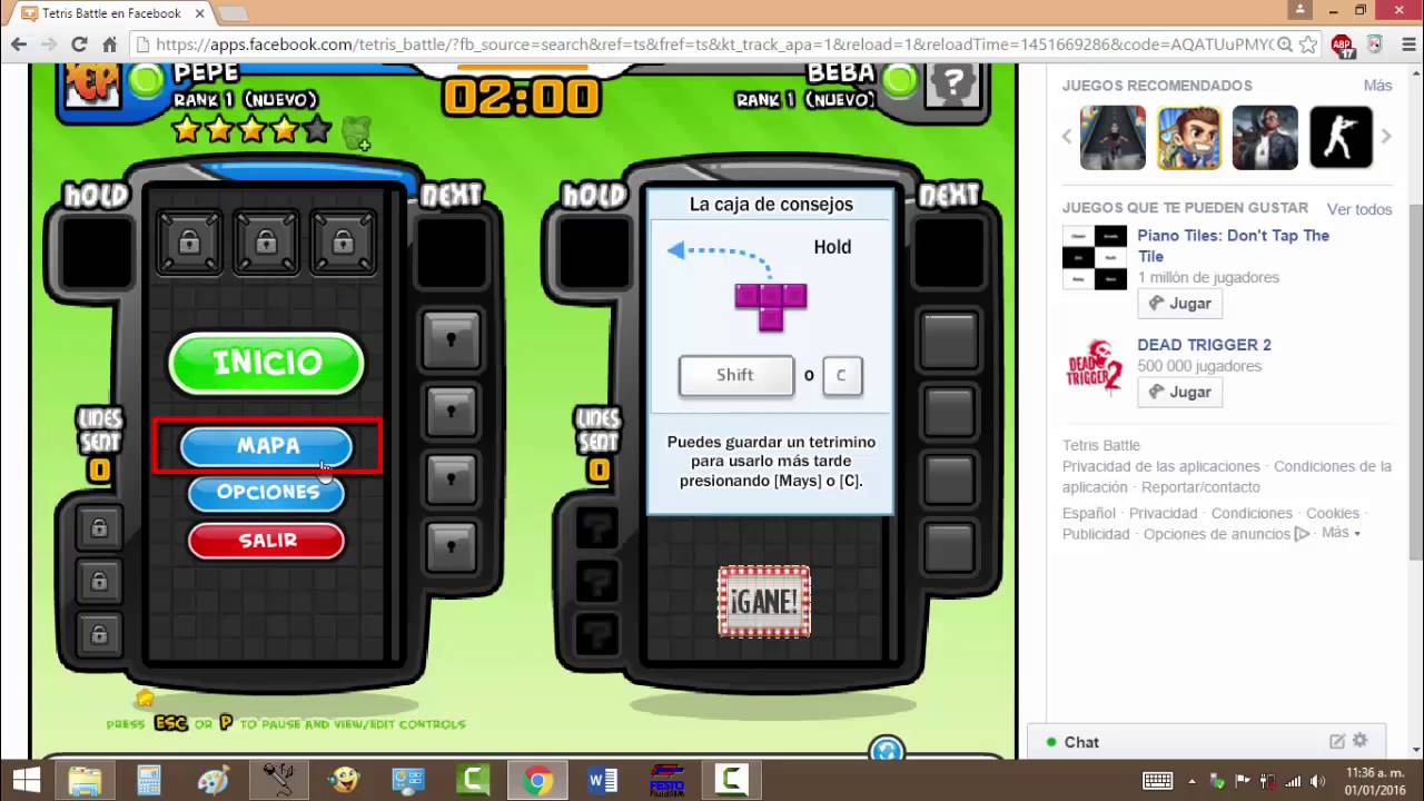 APRENDE a JUGAR Tetris Battle en Facebook / LEARN to PLAY Tetris Battle ...