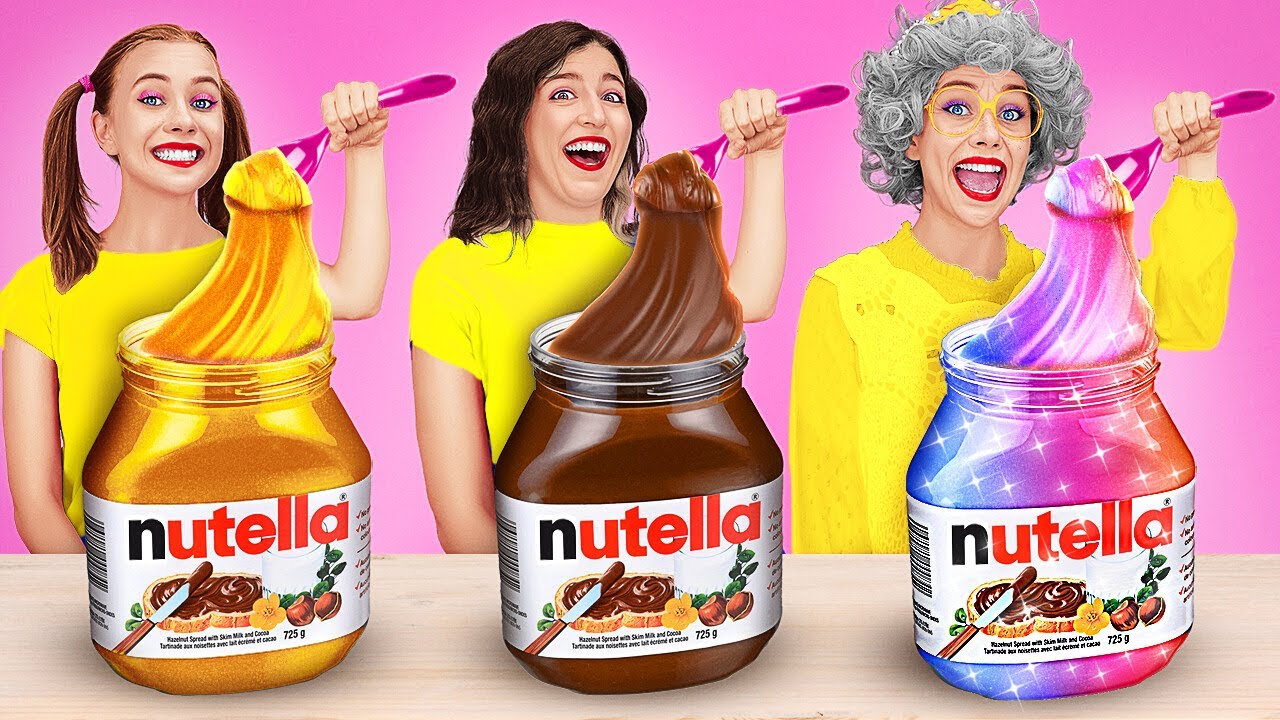 ME VS GRANDMA COOKING CHALLENGE 🍫 Fast, Medium OR Slow Food Challenge😱 ...