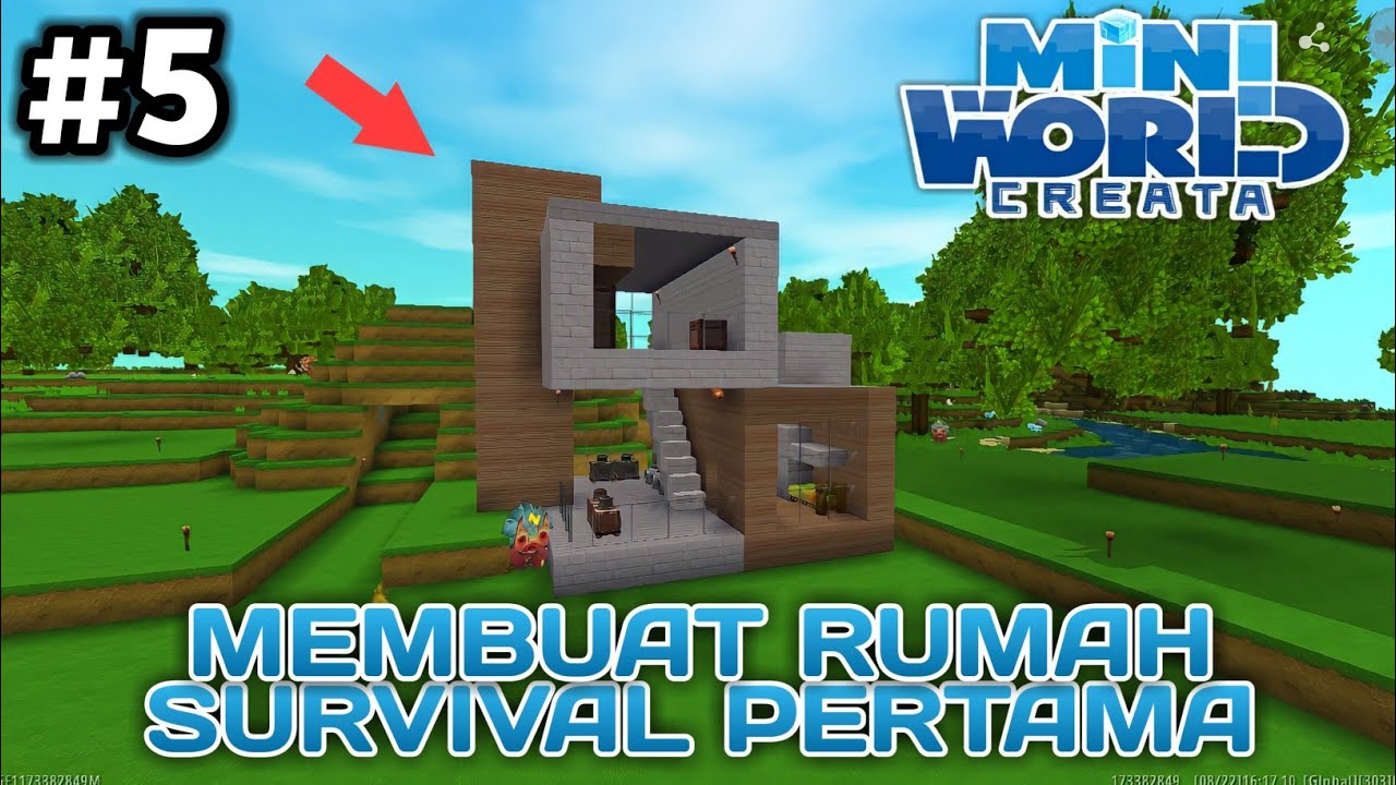 Membuat Rumah Pertama Mini World - Mini World Survival Series - Part 5 ...